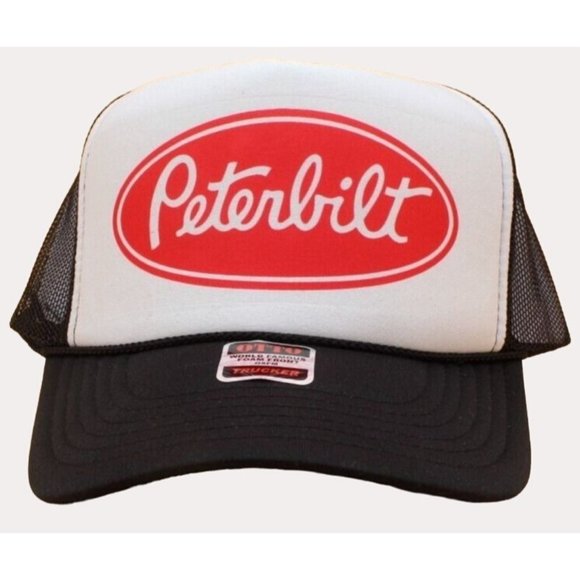 Unbranded | Accessories | Peterbilt Trucker Hat White Black Foam Snap ...
